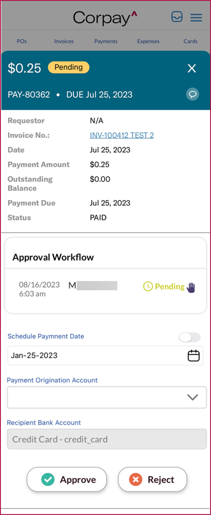 Approvals Overview – Corpay