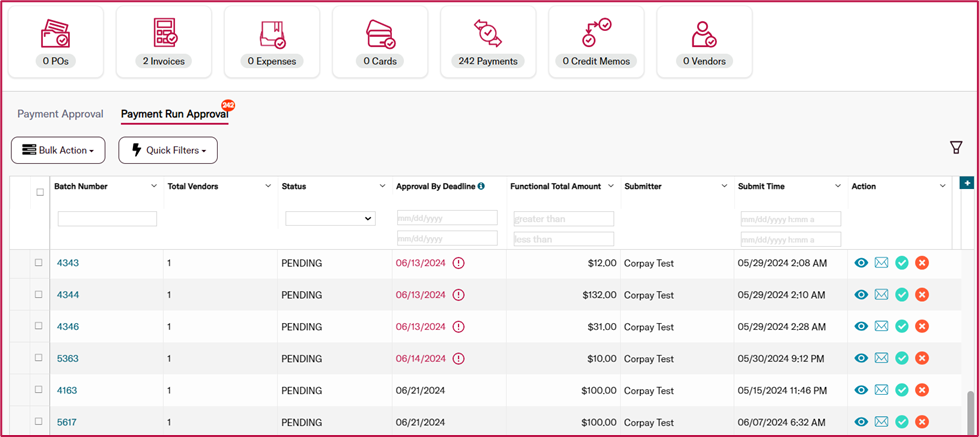 Navigating the Payment Run Approval Tab – Corpay